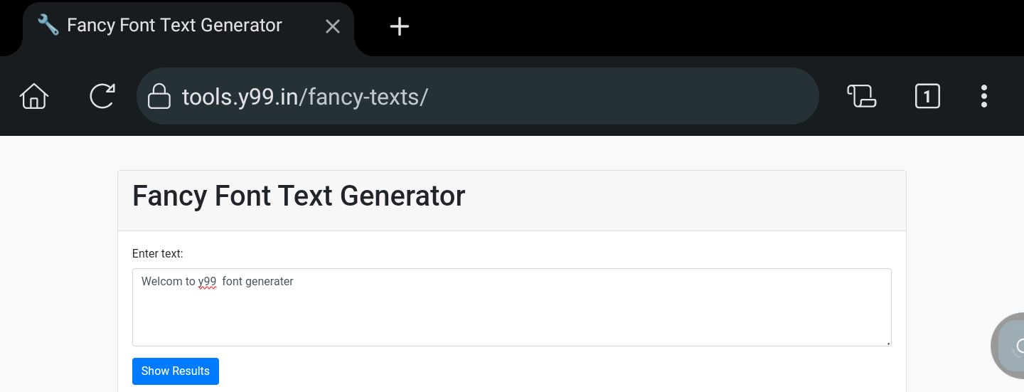 Use amazing font style using Y99 fancy text generator tool - Y99