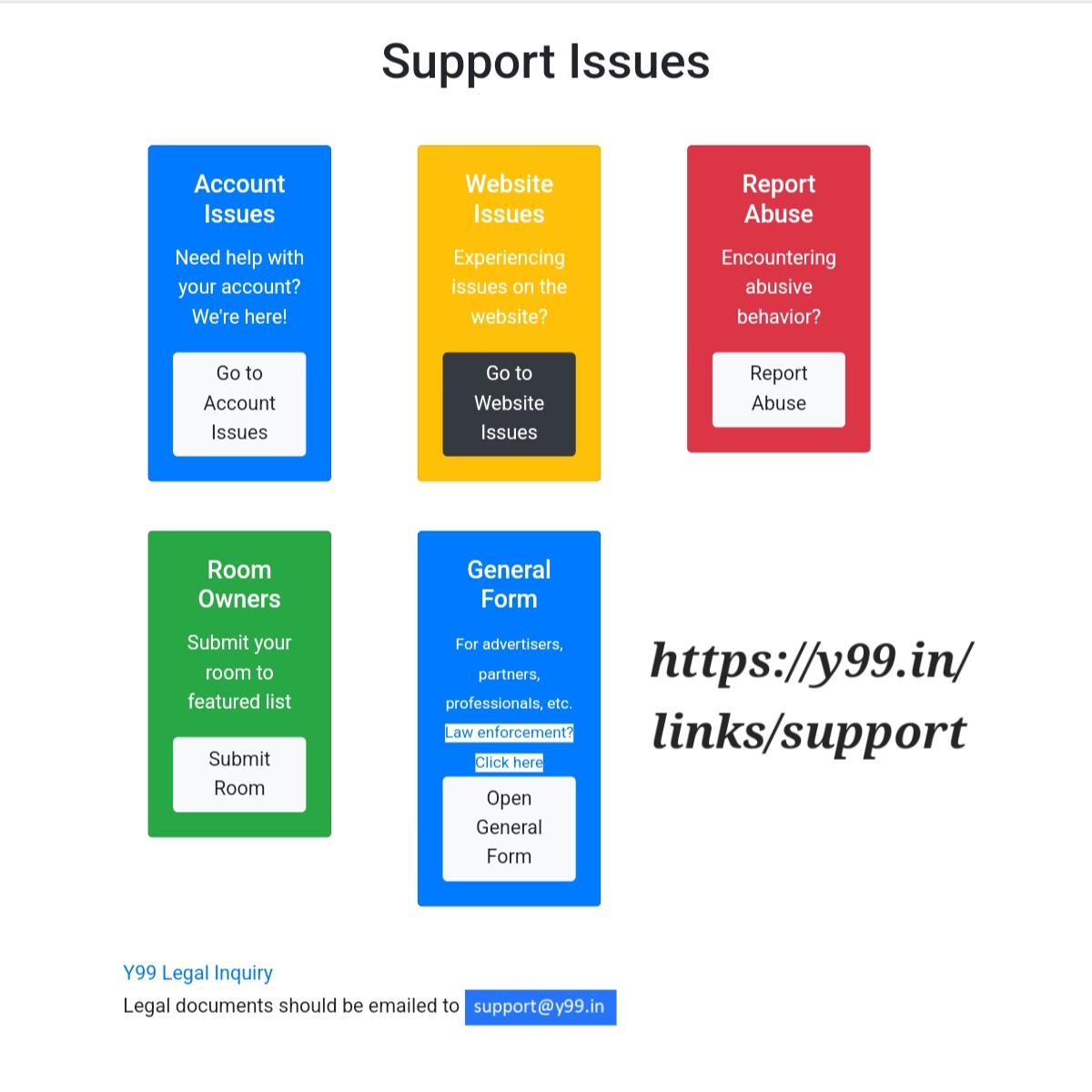 Y99 SUPPORT: How to reach us and get help! - Y99